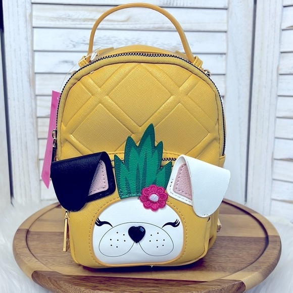 Betsey Johnson | Bags | Betsey Johnson L Yellow Mini Puppy Dace ...
